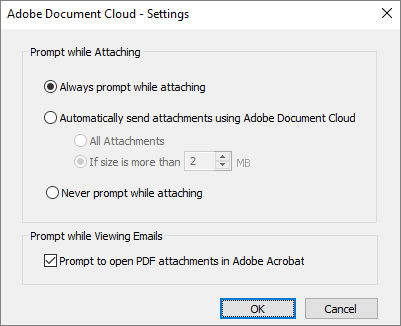 Adobe Document Cloud لـ Outlook، ‏Acrobat