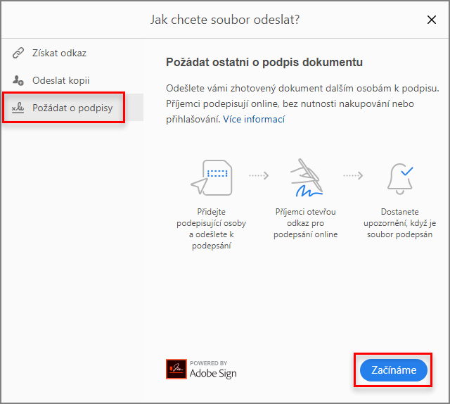 Postup podepsání souboru PDF pomocí aplikace Acrobat DC Vyplnit a podepsat