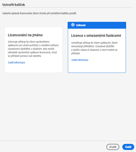 Vytváření balíčků aplikace InDesign Server pomocí konzole Admin Console