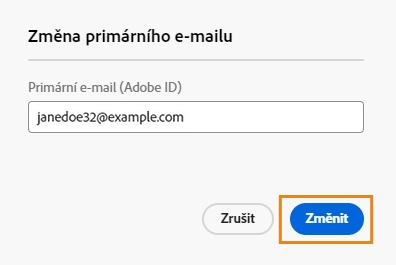 Změňte svou e-mailovou adresu spojenou s účtem Adobe