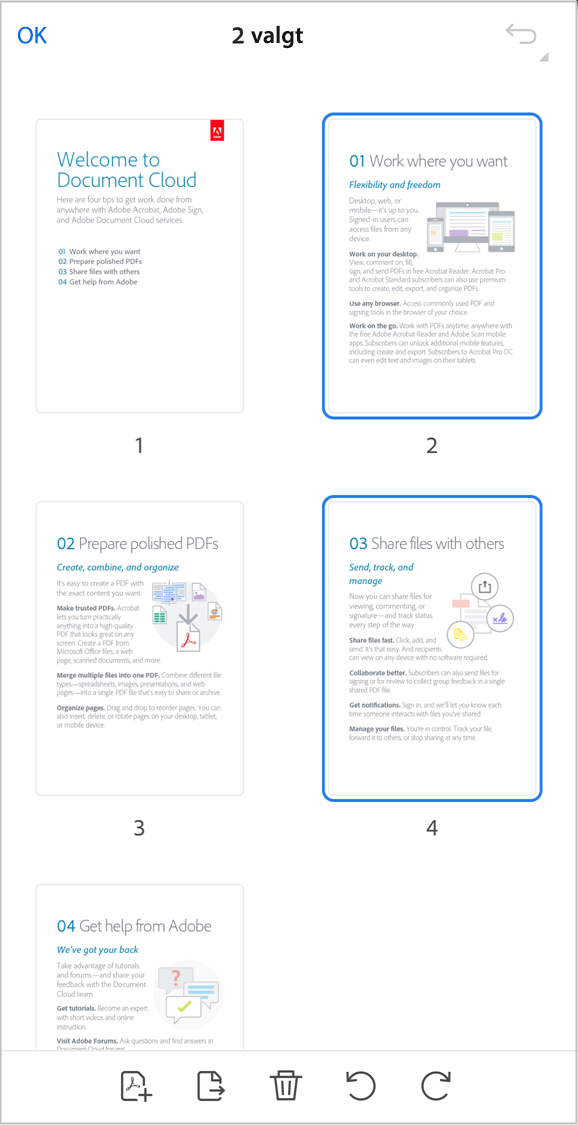 Arbejde med PDF'er i Acrobat Reader iOS: Ny oplevelse