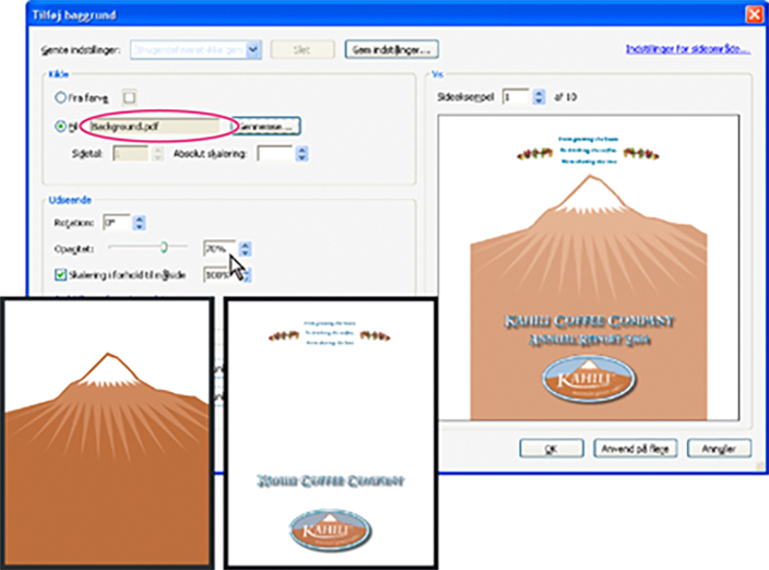 Føj baggrunde til PDF-filer, Adobe Acrobat
