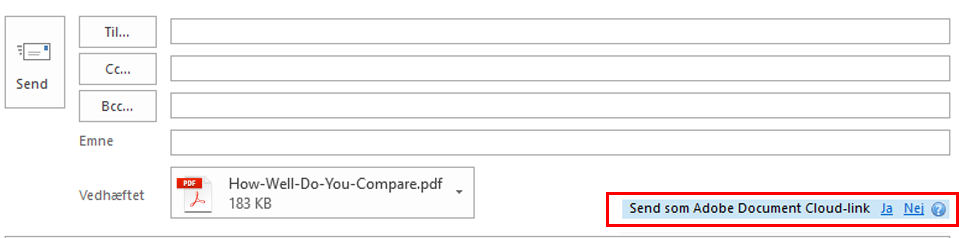Adobe Document Cloud til Outlook, Acrobat