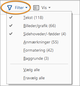Sammenlign to versioner af en PDF-fil i Adobe Acrobat