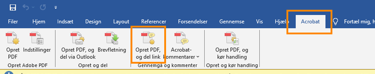 Oprette PDF-filer med PDFMaker i Adobe Acrobat (Windows)