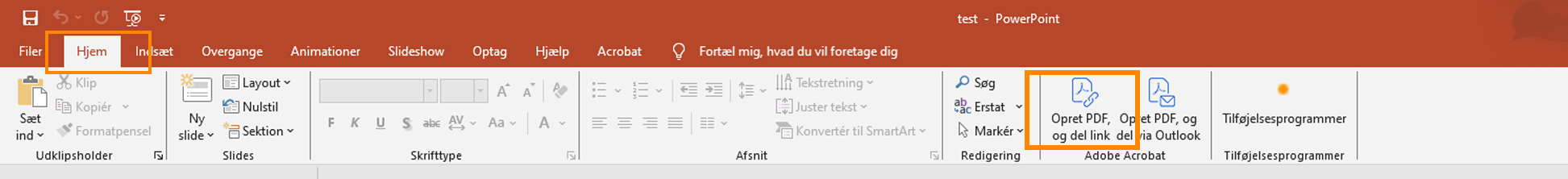 Oprette PDF-filer med PDFMaker i Adobe Acrobat (Windows)