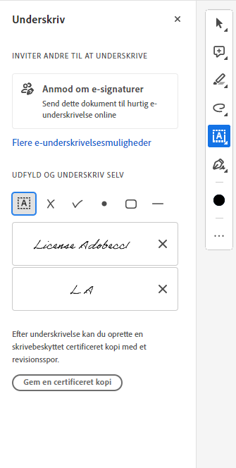 Fill & Sign PDF-formularer med Adobe Acrobat Fill & Sign-værktøjet