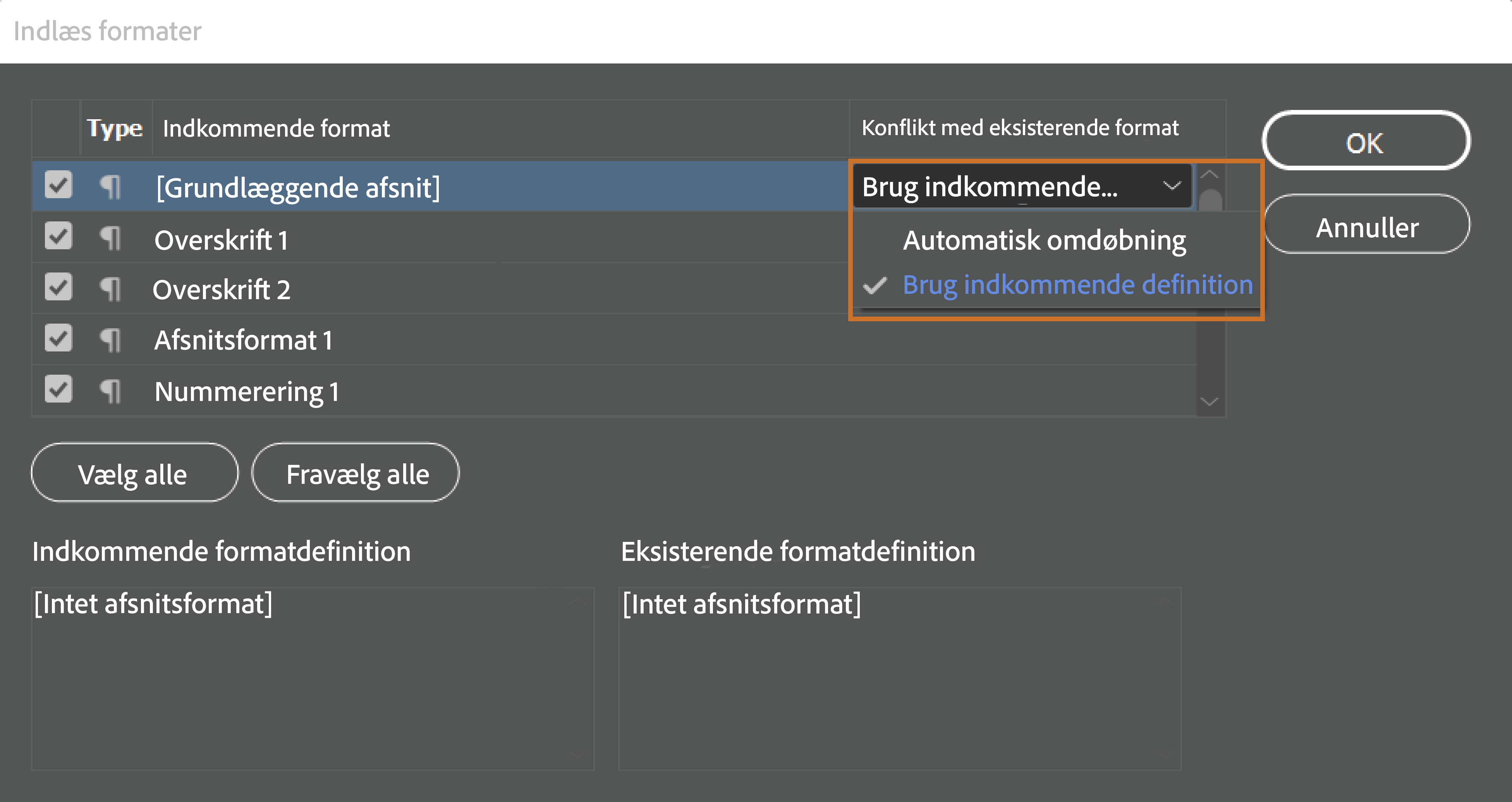 Grundlæggende om afsnits- og tegnformater