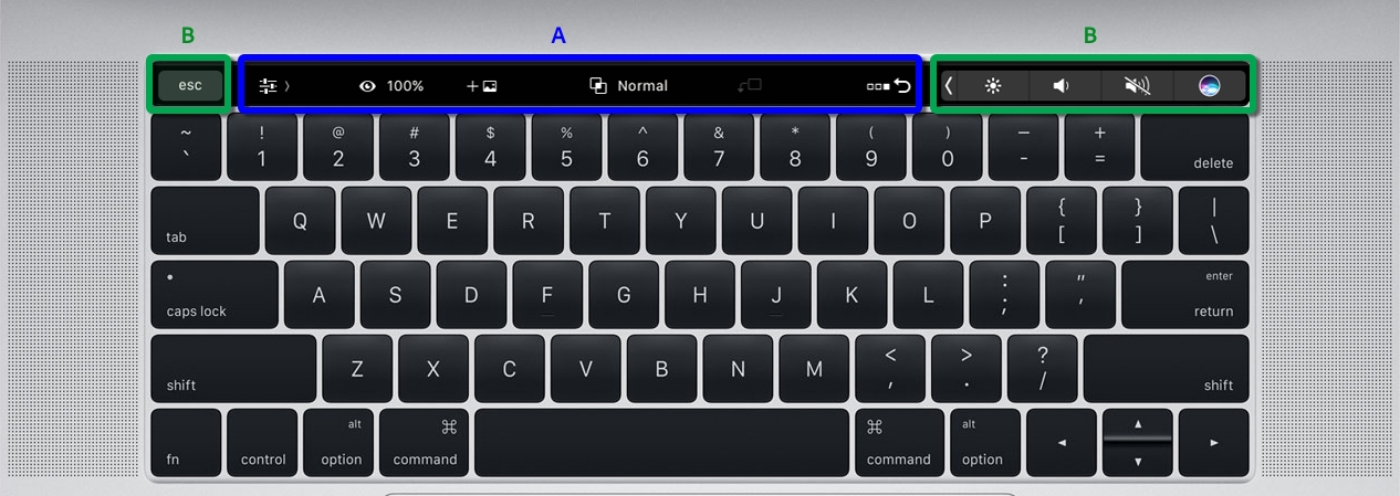 Lær, hvordan du arbejder med MacBook Pro Touch bar i Photoshop.