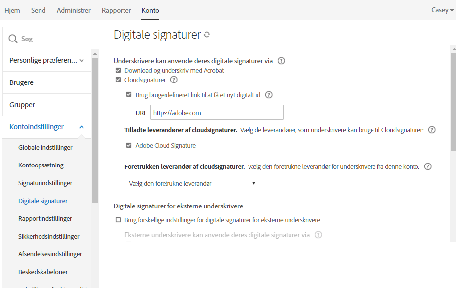 Brug digitale signaturer
