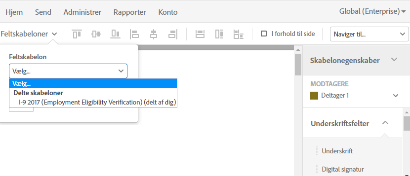 Kopiér og rediger en delt skabelon