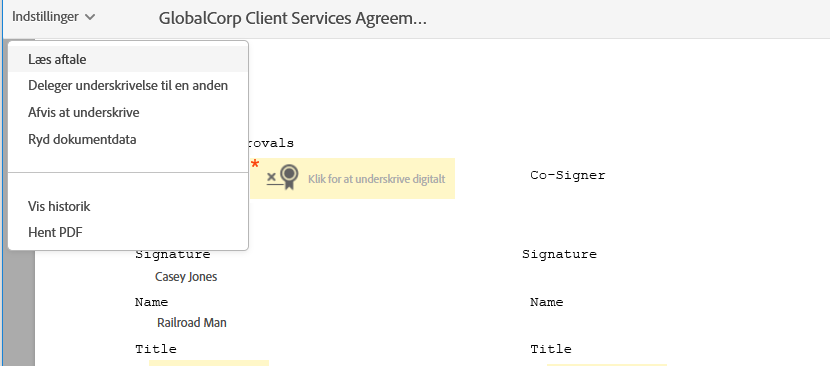 Adobe Sign-produktbemærkninger