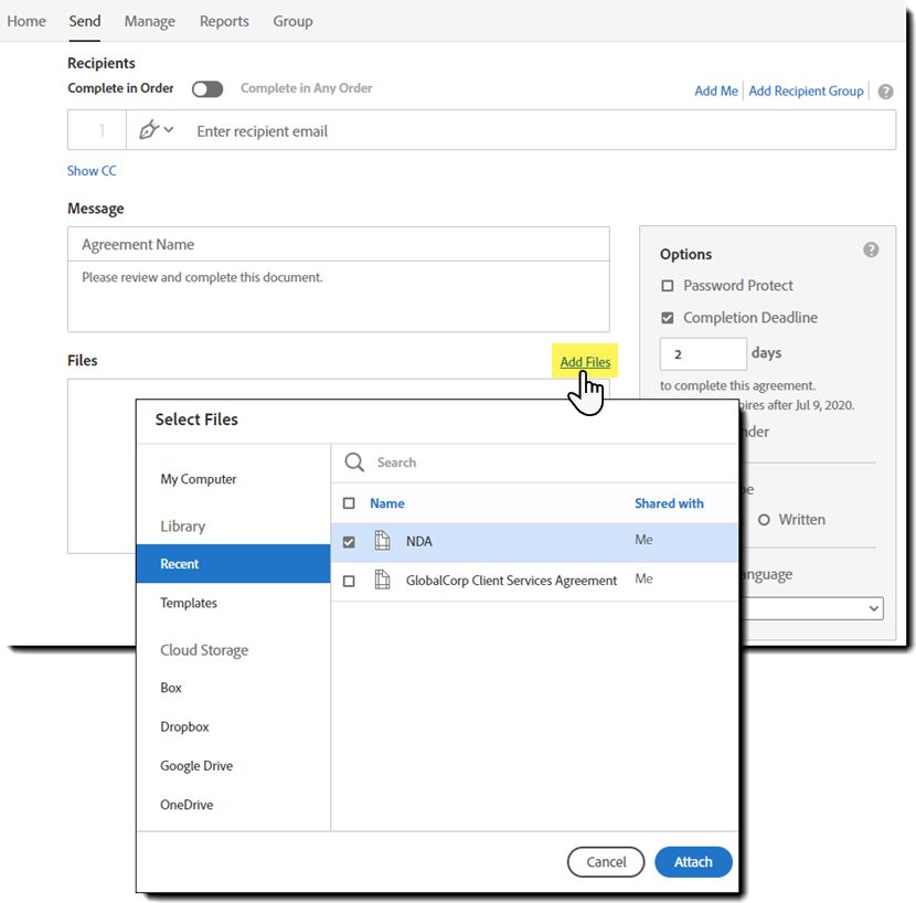 Adobe Sign-produktbemærkninger