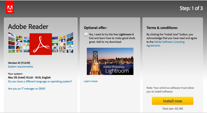 Installieren von Adobe Reader XI | Mac OS