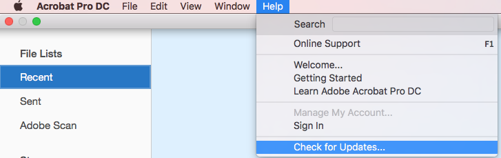 Manuelles Update der Adobe Acrobat-Software