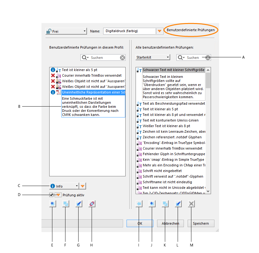 Zusätzliche Prüfungen mit dem Preflight-Werkzeug (Adobe Acrobat Pro)