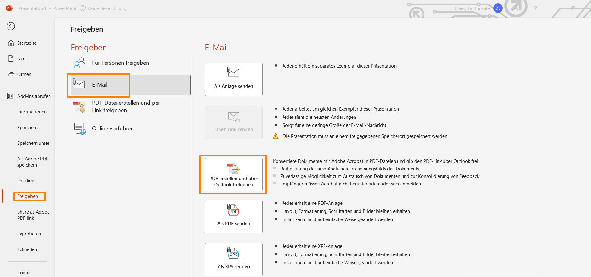 PDF-Dateien in Adobe Acrobat mit PDFMaker erstellen (Windows)