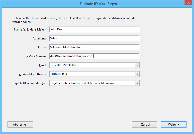 Verwalten digitaler IDs in Acrobat