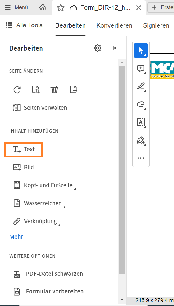 So erstellst du mit Adobe Acrobat ein neues Formular.