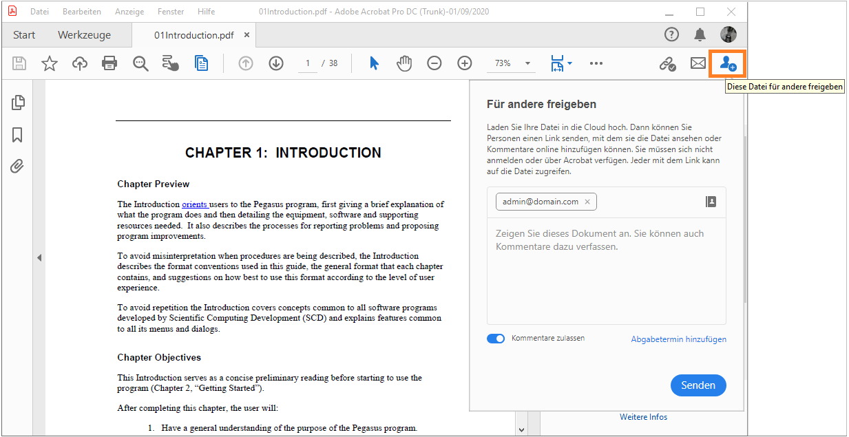Starten einer PDF-Überprüfung, Adobe Acrobat
