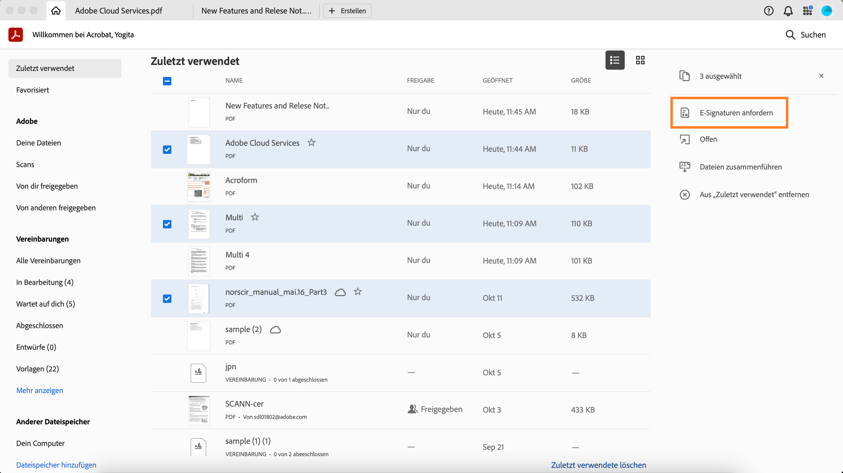 Neue Funktionen in Adobe Acrobat