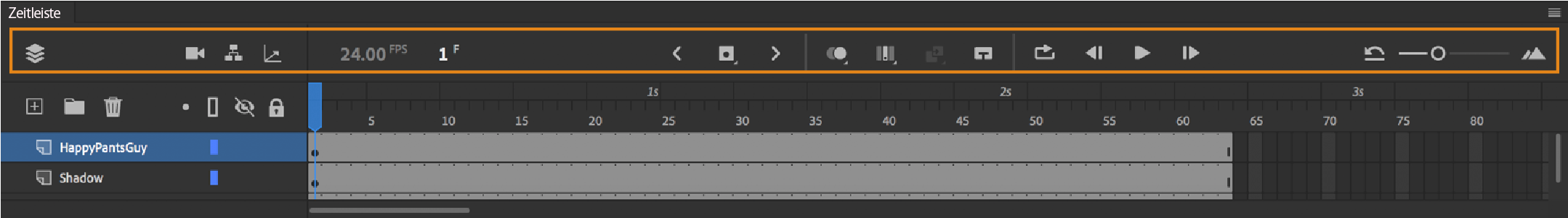 So verwenden Sie die Zeitleiste in Animate