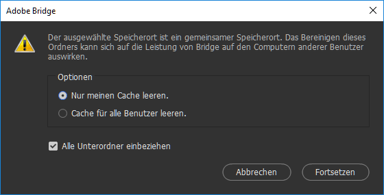 Arbeiten mit gemeinsam genutztem und zentral verwaltetem Bridge-Cache