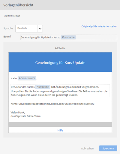 E-Mail-Vorlagen