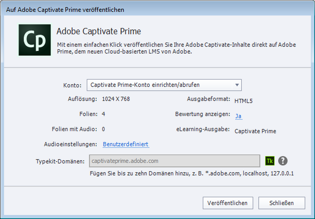 Verwenden von Adobe Captivate mit einem LMS