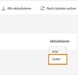 Verschieben von Updates für Creative Cloud-Applikationen auf einen ...
