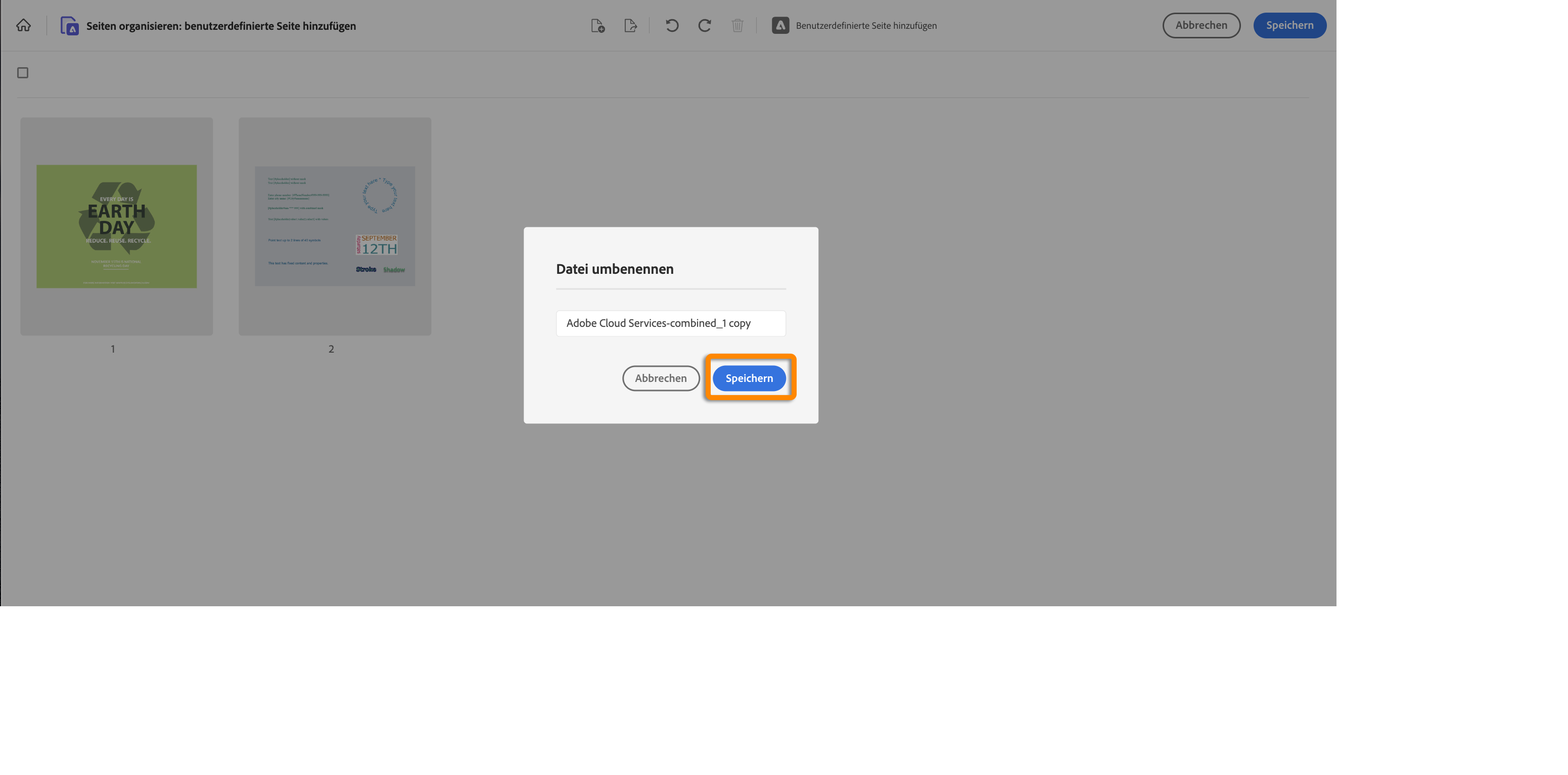 Hinzufügen von benutzerdefinierten Vorlagen zu PDF-Dateien mit Adobe ...