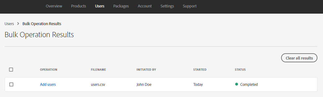 Verwalten von Benutzern | CSV-Massen-Upload