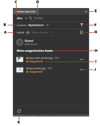 Verwalten von Assets mit Adobe Asset Link