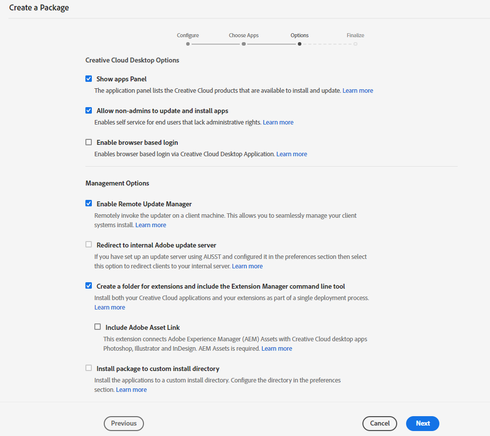 Einschließen von Erweiterungen im Paket