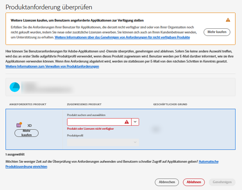 Verwalten von Produktanfragen