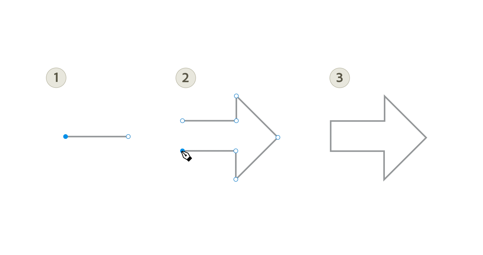 Mithilfe der Werkzeuge „Form“ und „Zeichenstift“ in Adobe XD Grafiken ...
