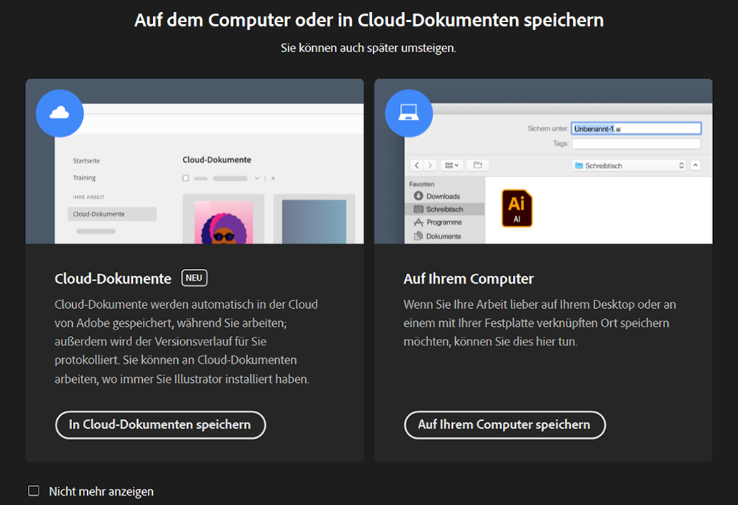Arbeiten mit Illustrator-Cloud-Dokumenten