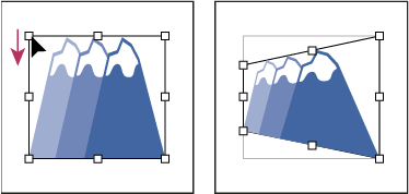 Skalieren, Verbiegen und Verzerren von Objekten in Illustrator