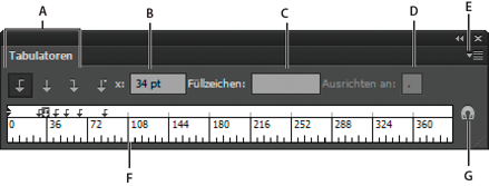 Arbeiten mit Tabulatoren in Illustrator