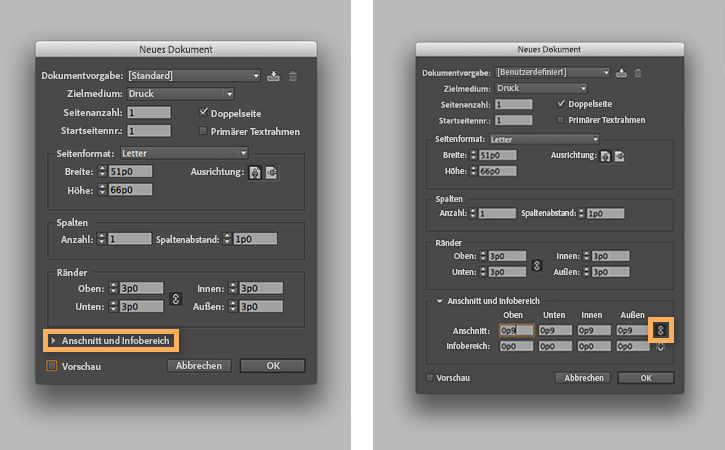 Anschnittbereich in InDesign festlegen | Adobe InDesign CC-Übungen