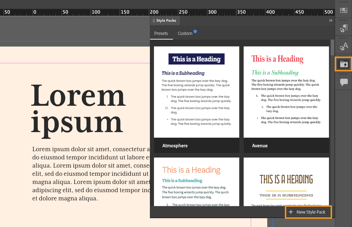 Arbeiten mit Stilpaketen in InDesign