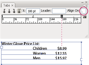 Festlegung von Tabulatoren und Einzügen in Adobe InDesign