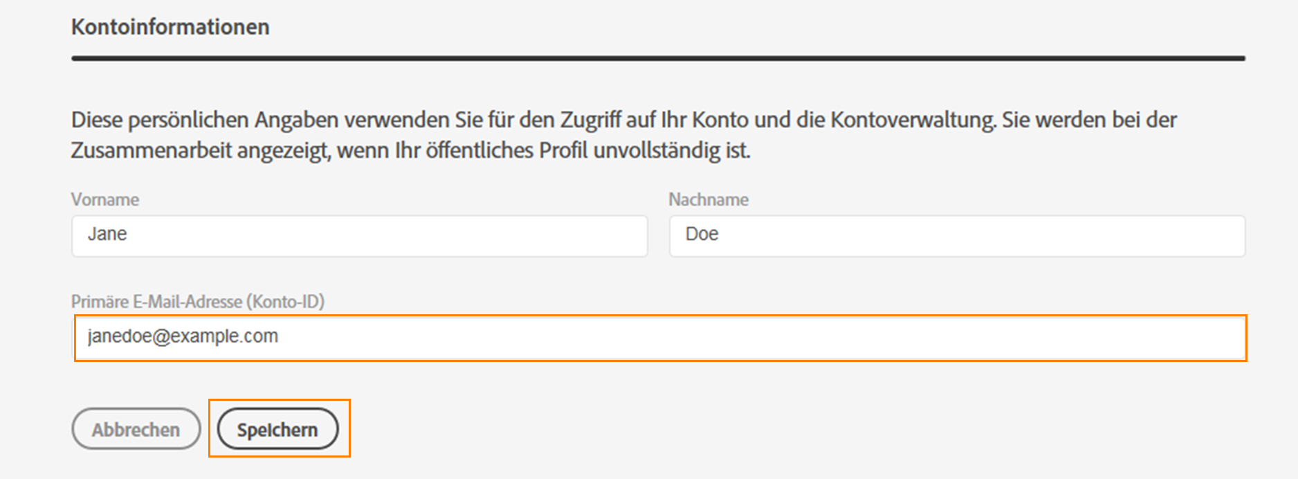 Erstellen oder Aktualisieren der Adobe ID