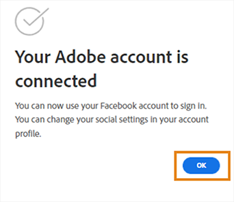 Verknüpfen Ihres Social-Media-Kontos mit Ihrem Adobe-Konto