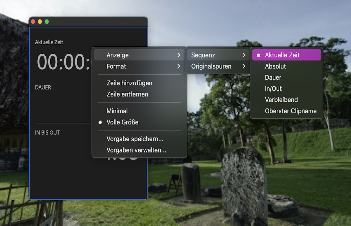 Arbeiten mit Timecode in Premiere Pro