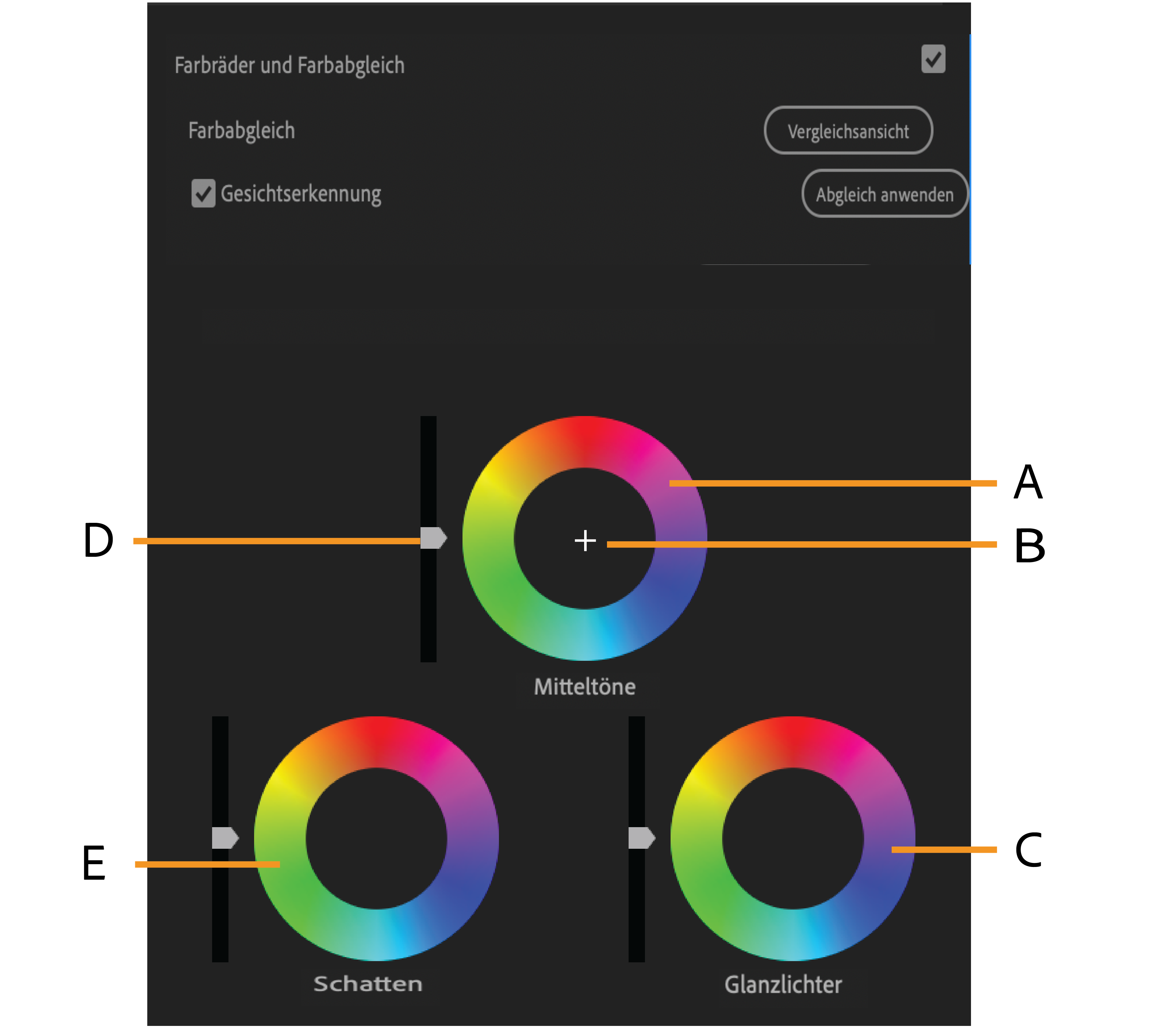 Korrigieren und Abgleichen von Farben zwischen mehreren Aufnahmen