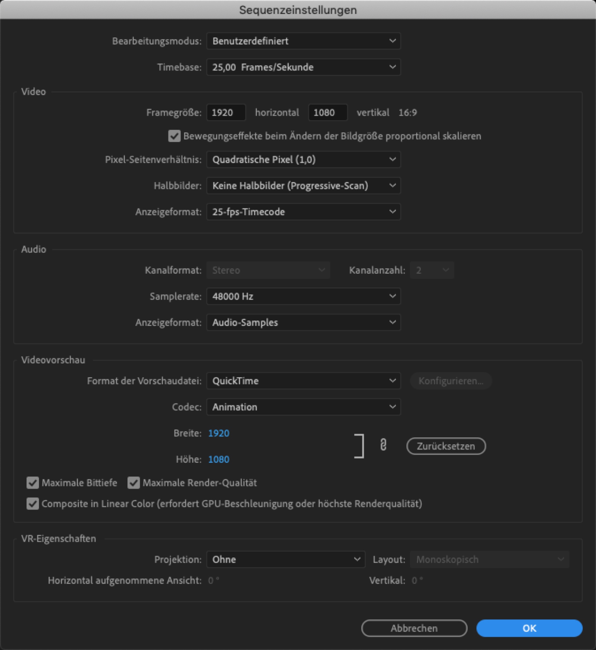 Erstellen und Ändern von Sequenzen in Premiere Pro