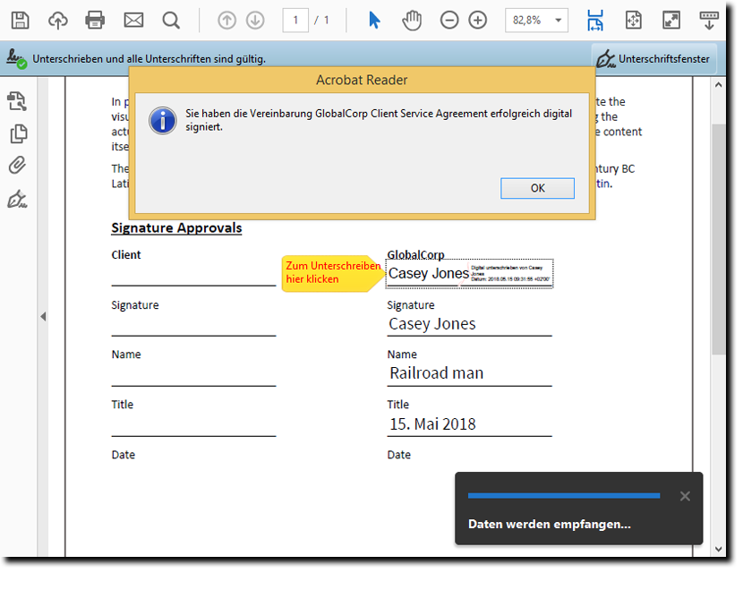 Digitale Signaturen verwenden