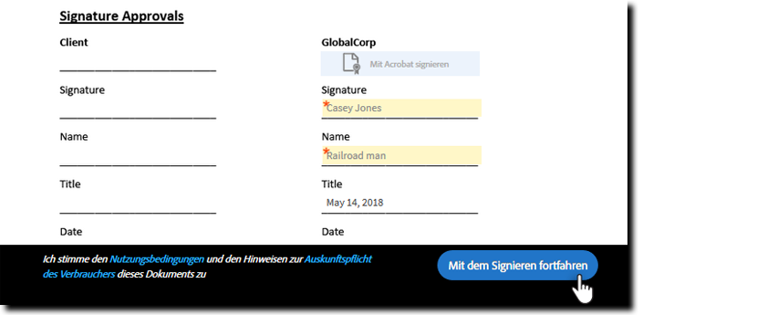 Digitale Signaturen verwenden