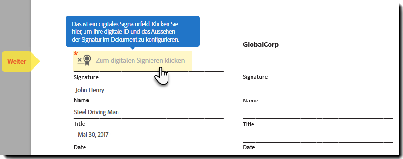 Digitale Signaturen verwenden